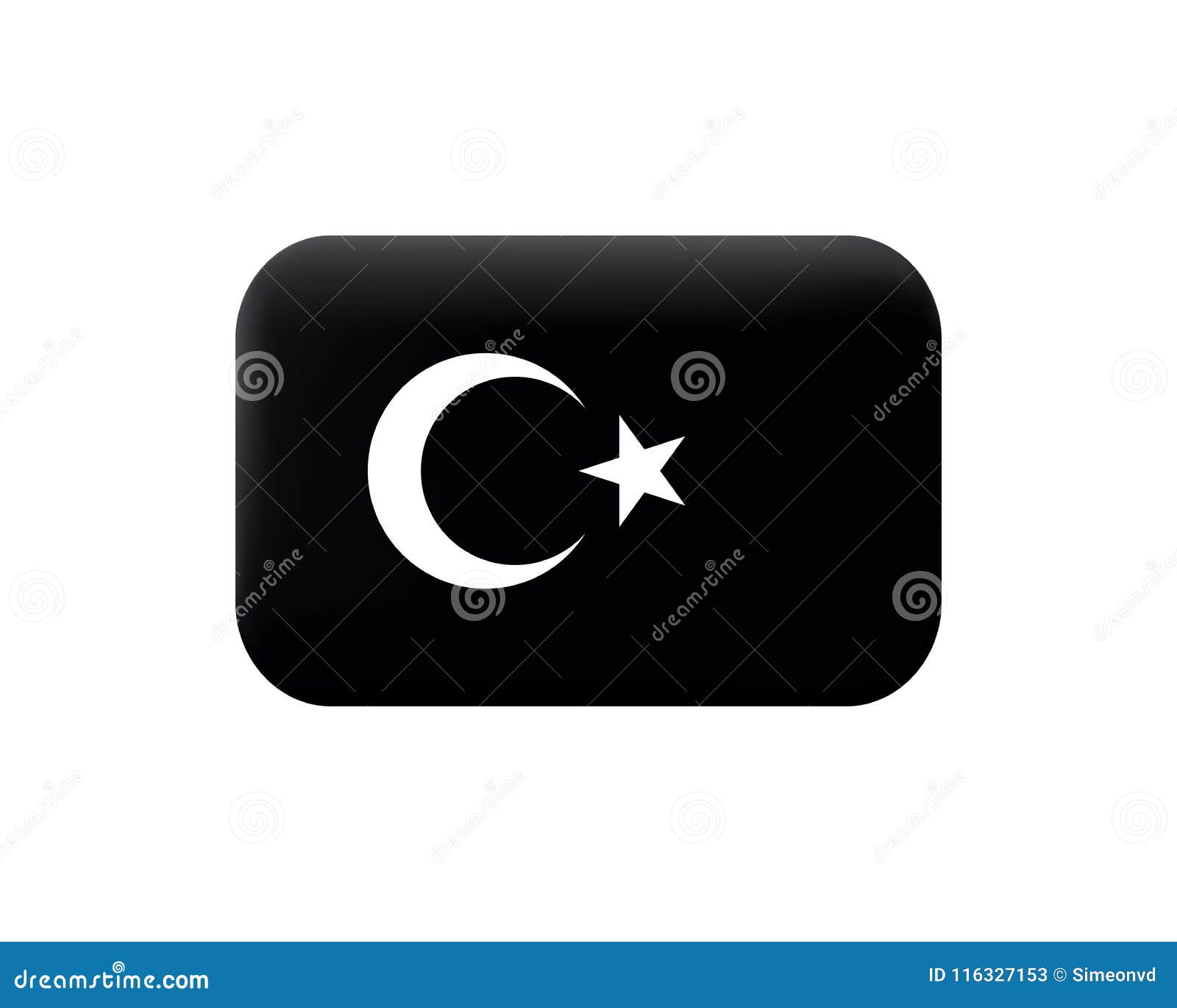 Black Turkish Hat Icon Isolated On White Background. Yellow Speech ...