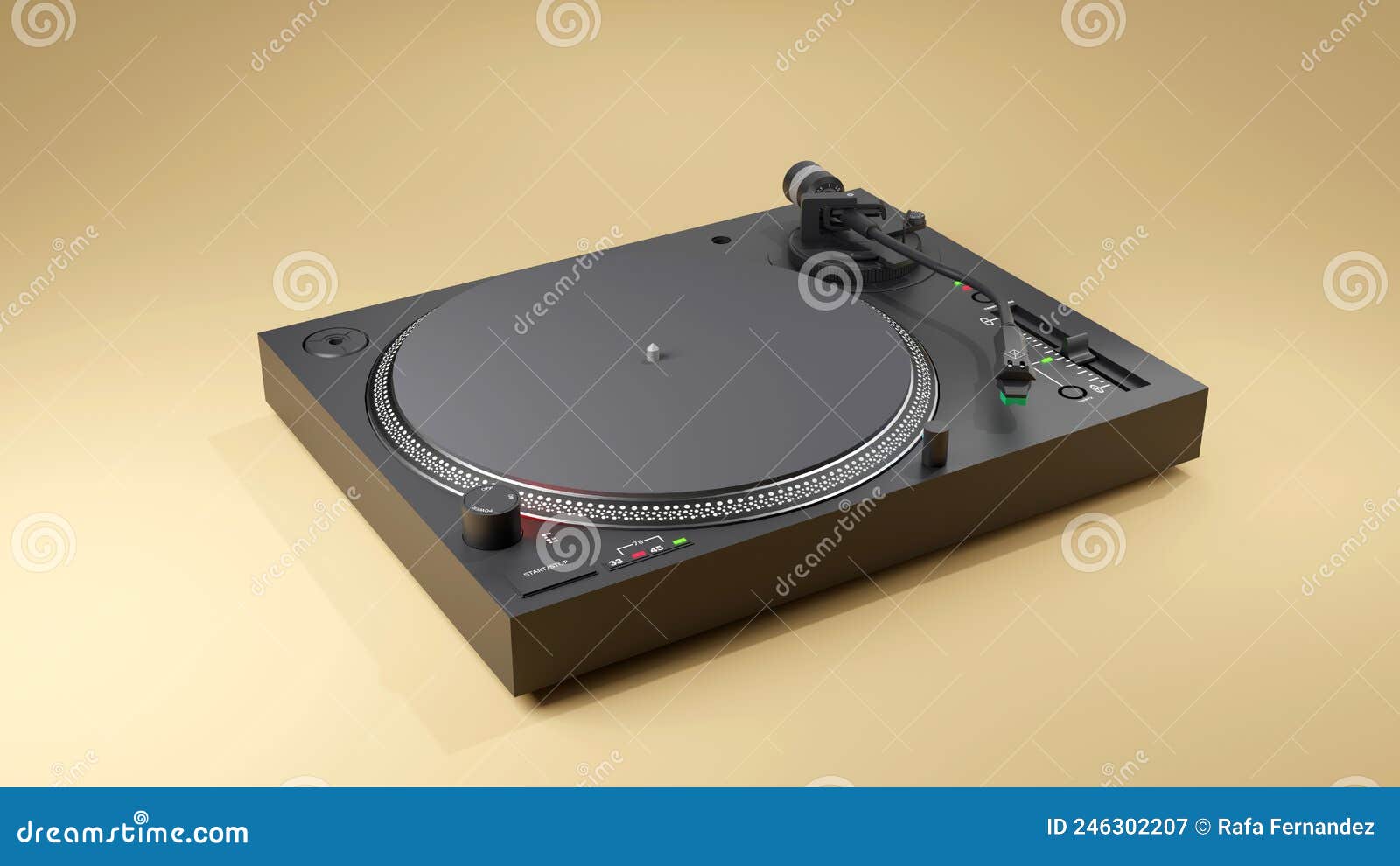 A Black Turntable Abstract Background. 3D Illustration Stock ...