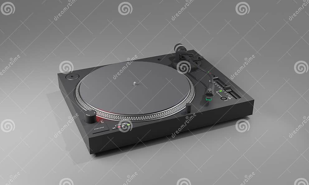 A Black Turntable Abstract Background. 3D Illustration Stock ...