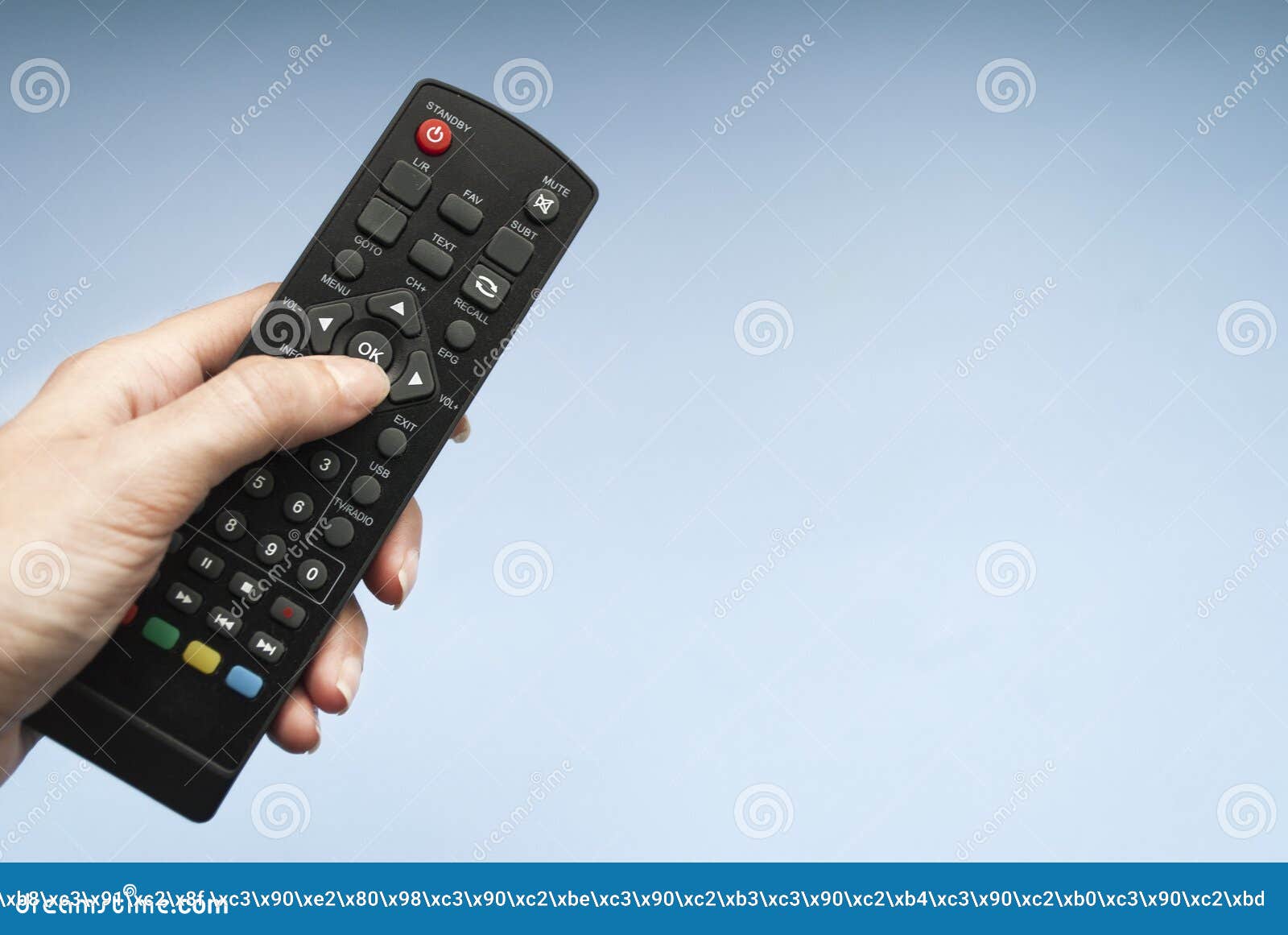 Black Tv Remote on a Blue Background Stock Image - Image of remote ...