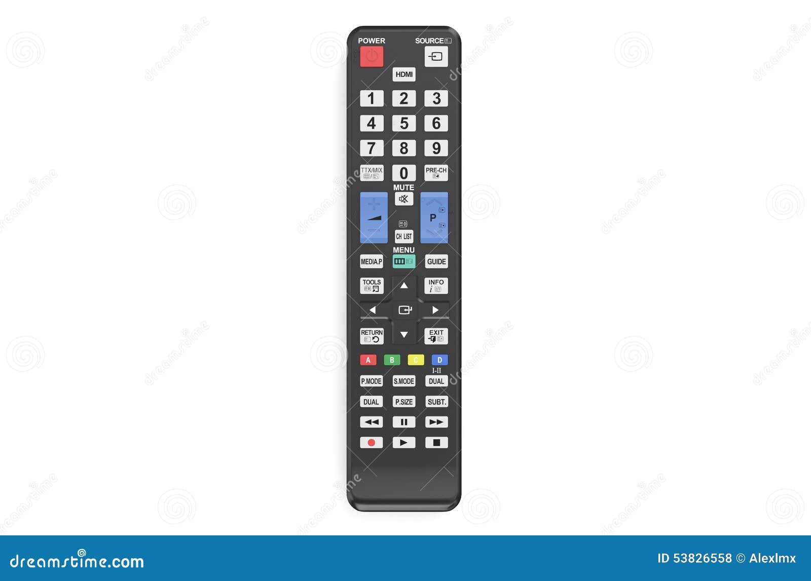Black TV remote control stock illustration. Illustration of electronics ...