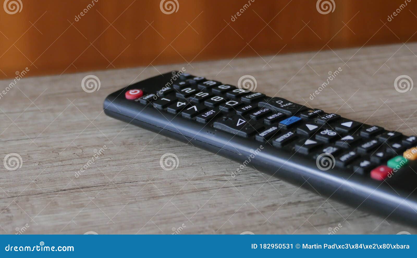 Black Tv Remote Control Placed on a Gray Conference Table Stock Image ...