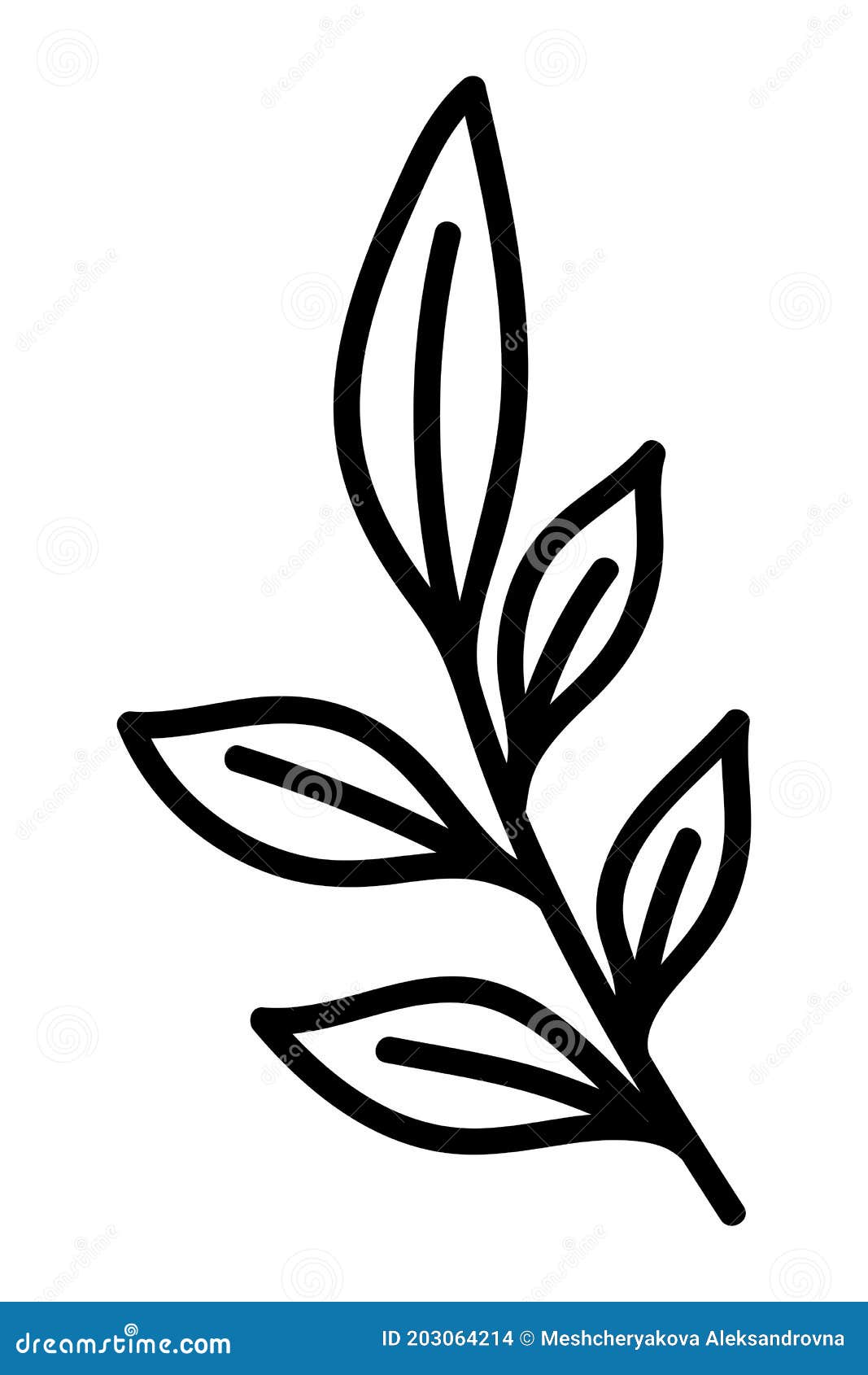 A PAINTED TWIG on a WHITE BACKGROUND Stock Vector - Illustration of ...