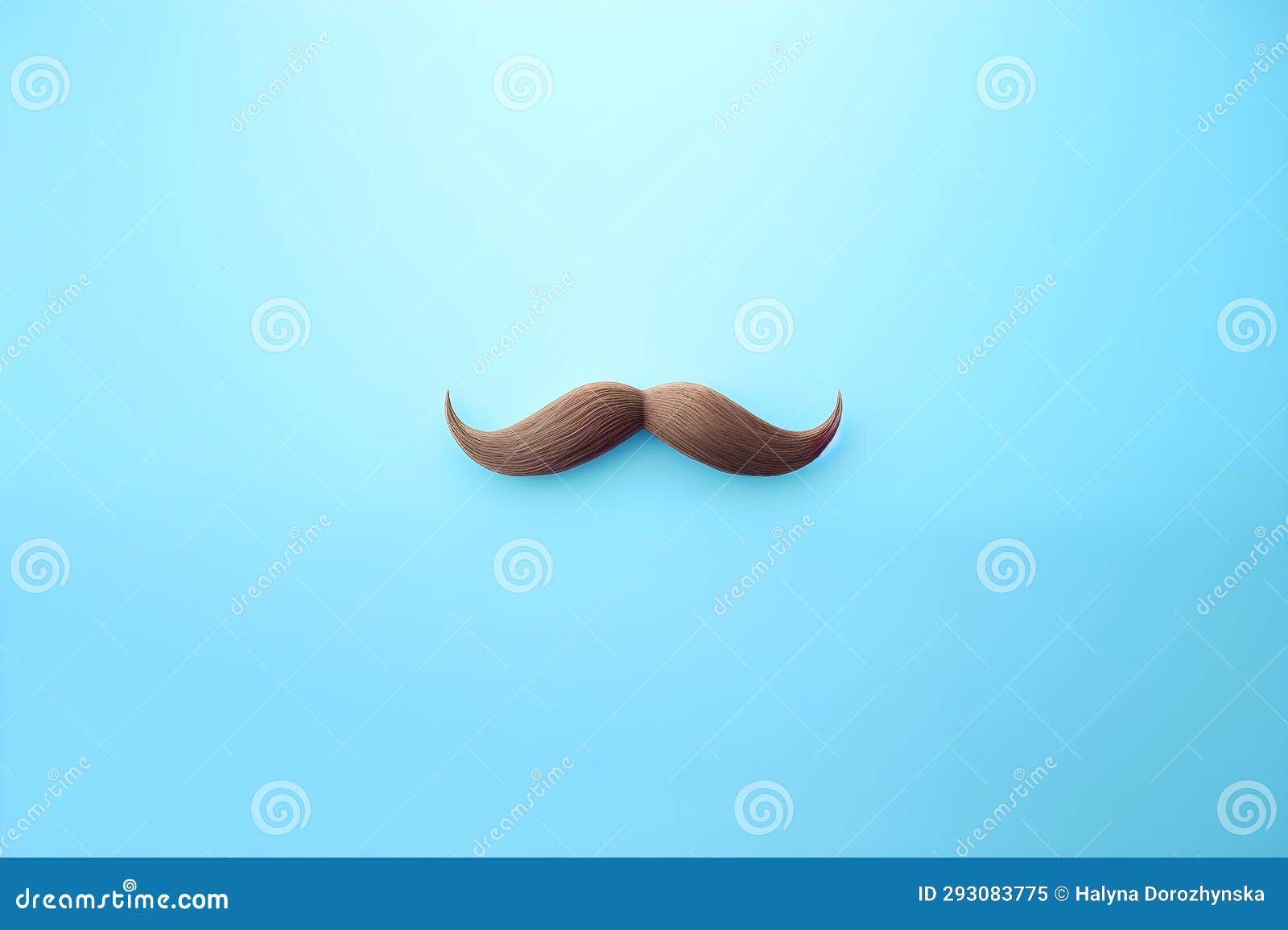 Black Twisted Mustache on a Blue Background, Copy Space Stock ...