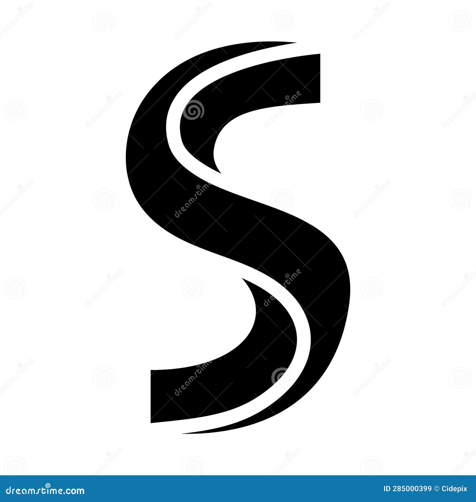 Black Twisted Shaped Letter S Icon Stock Vector - Illustration of ...