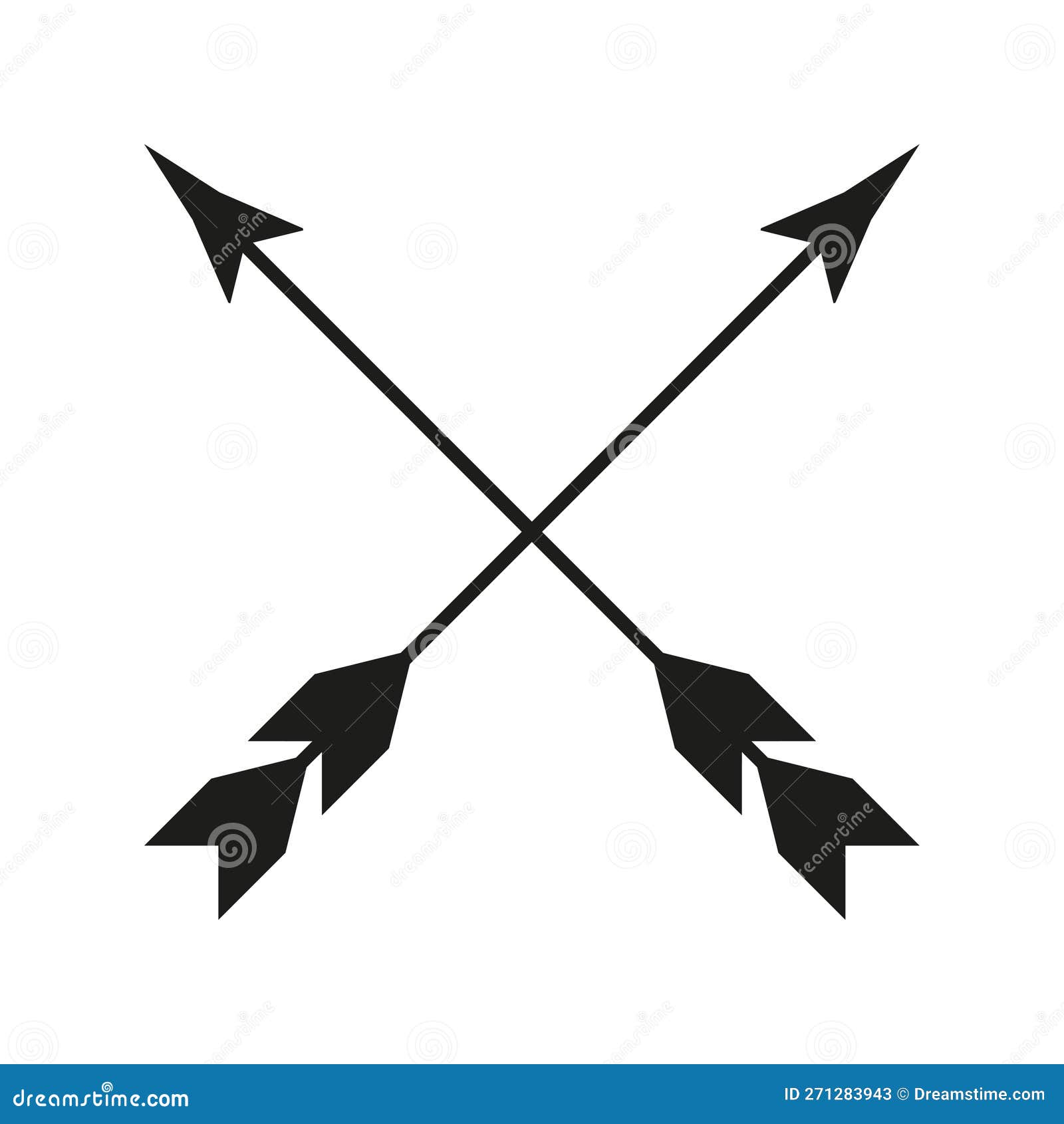 Black Two Arrows Cross. Vector Illustration Stock Vector - Illustration ...