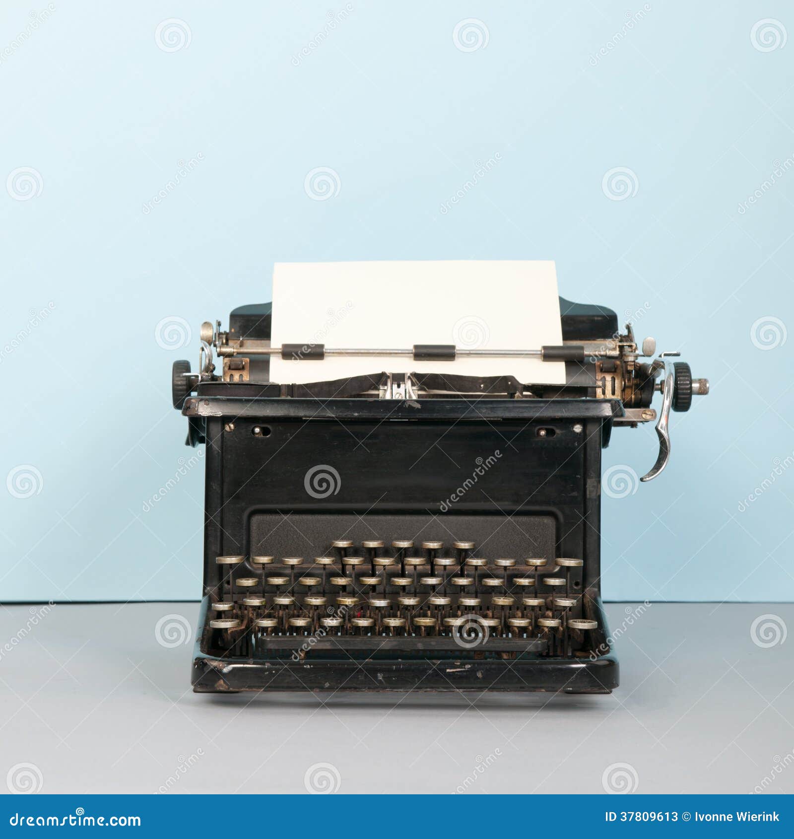 Black typewriter stock image. Image of typing, blue, copy - 37809613