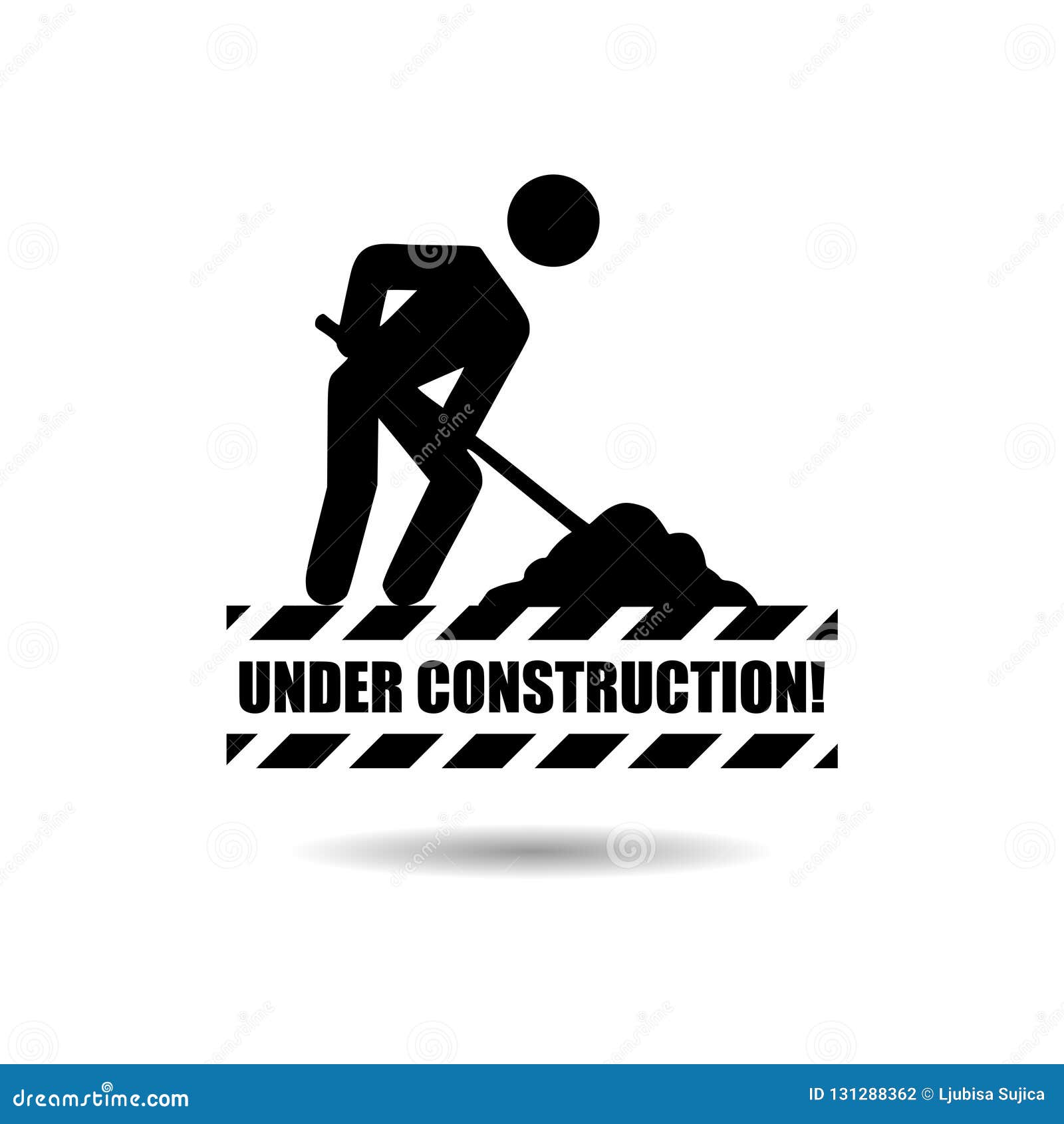 Black Under Construction Icon or Logo Stock Vector - Illustration of ...