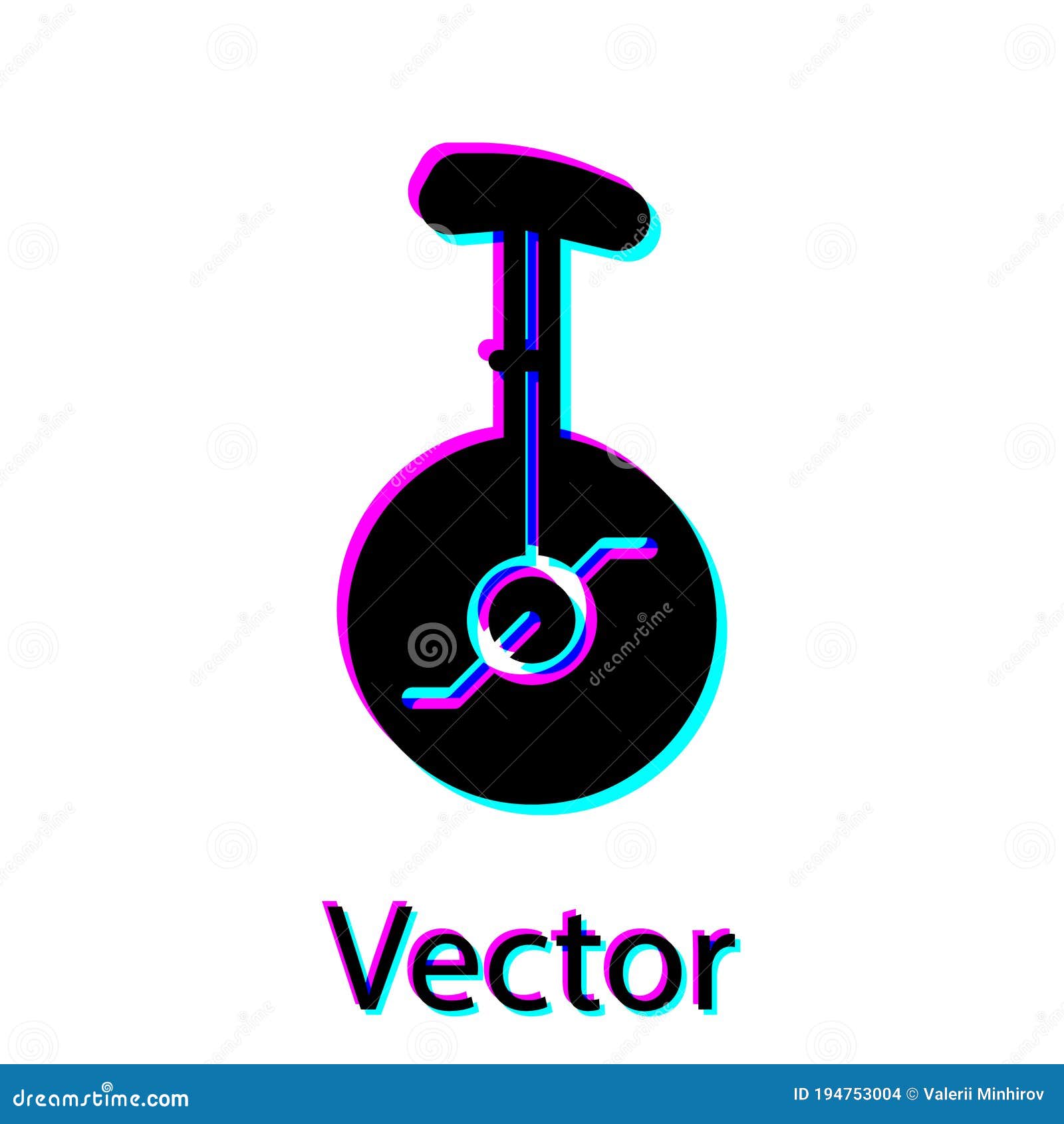 Black Unicycle or One Wheel Bicycle Icon Isolated on White Background ...