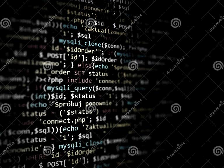 Black Unique Background Programming Php On Laptop Computer Screen Program Code Php Html Css Of