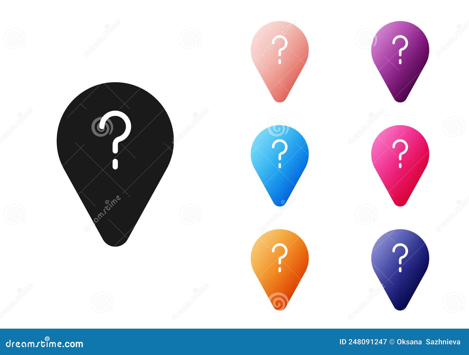 Black Unknown Route Point Icon Isolated on White Background. Navigation ...