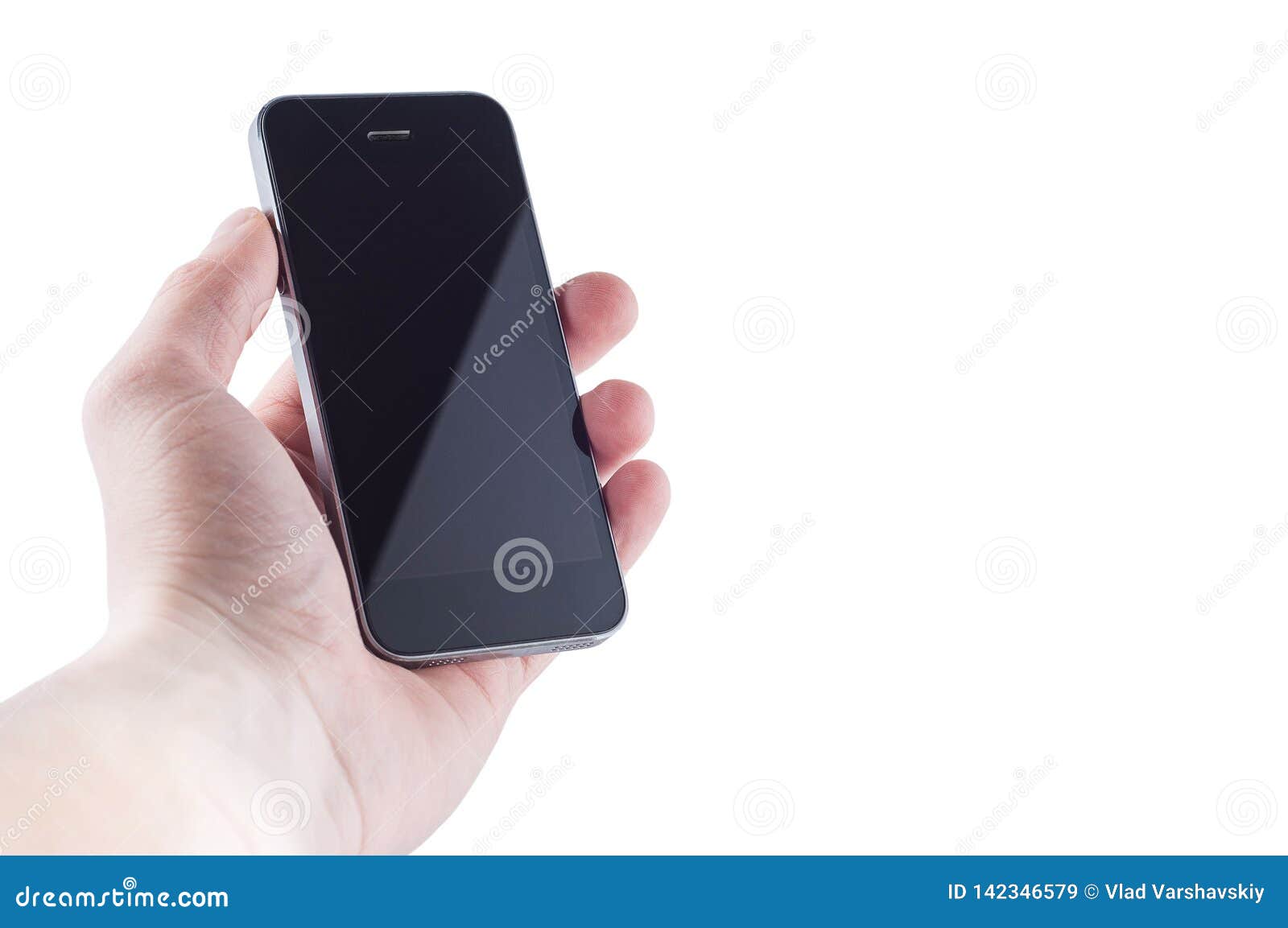 Black Unnamed Smartphone without Buttons with a Glare on the Screen in ...