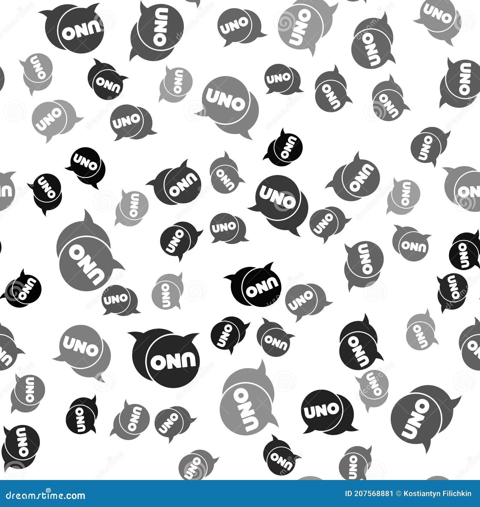 Black Uno Card Game Icon Isolated Seamless Pattern on White Background ...