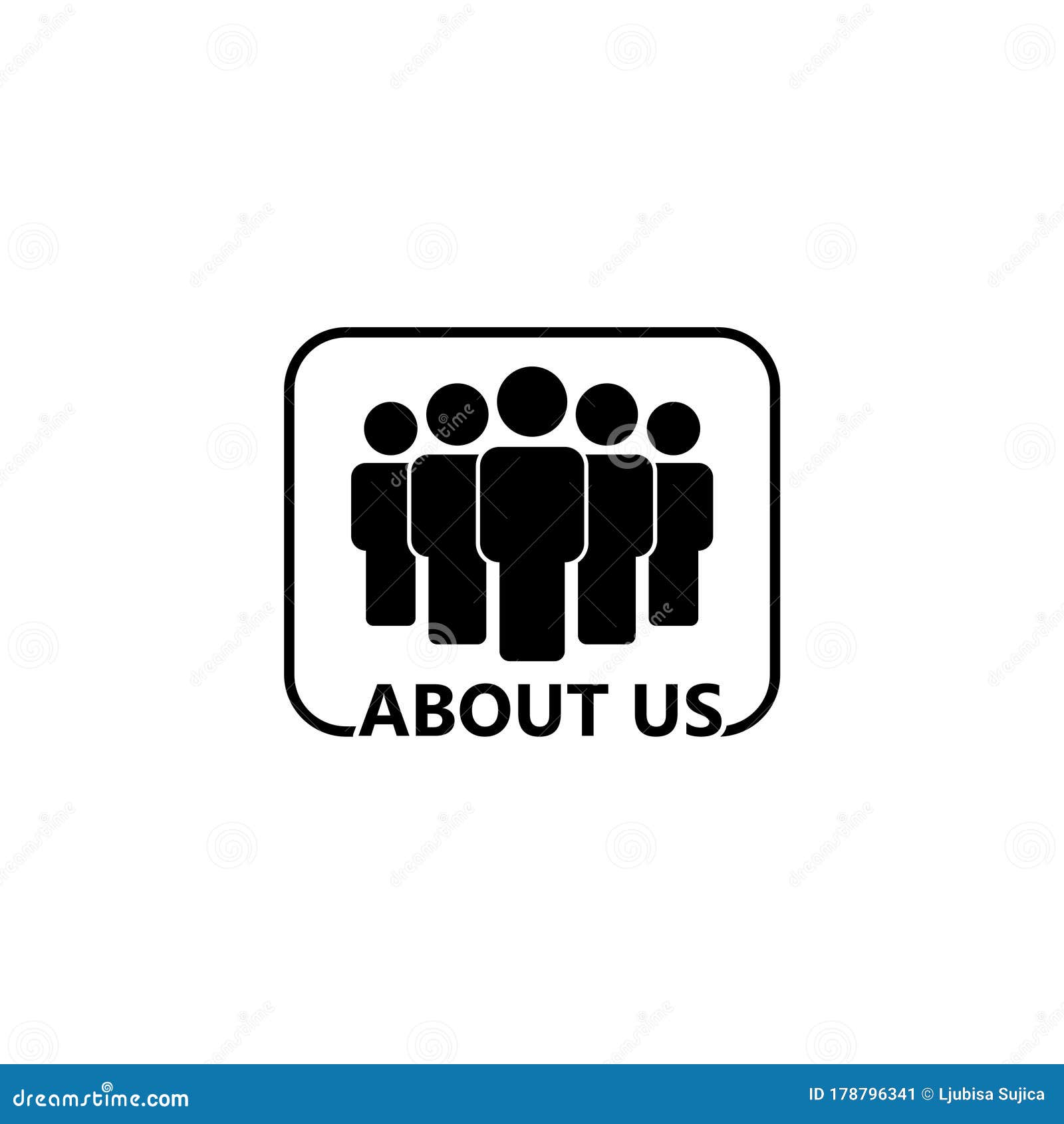 Black about Us Icon Isolated on White Background Stock Vector ...