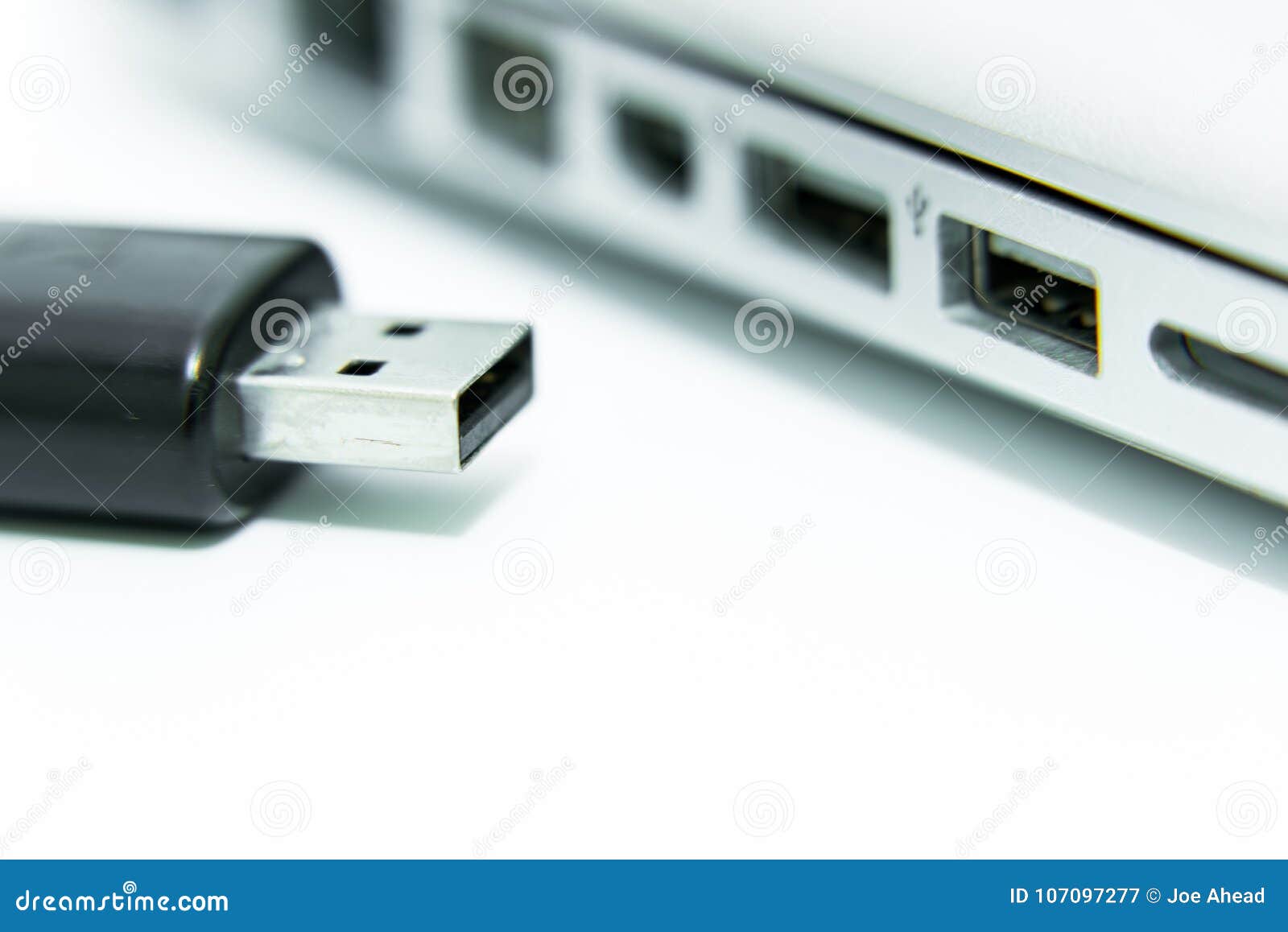 Black USB Being Plugged in Computer Laptop for Copy and Transfer Stock ...