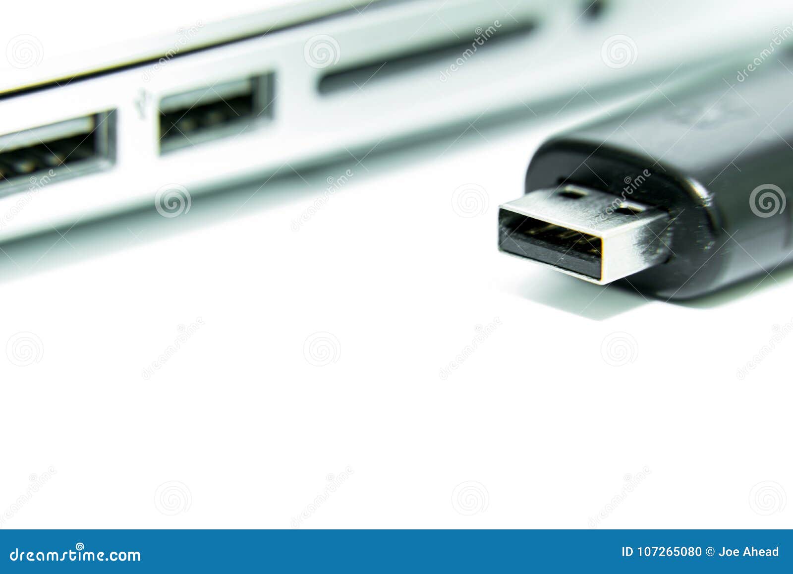 Black USB Being Plugged in Computer Laptop for Copy and Transfer Stock ...