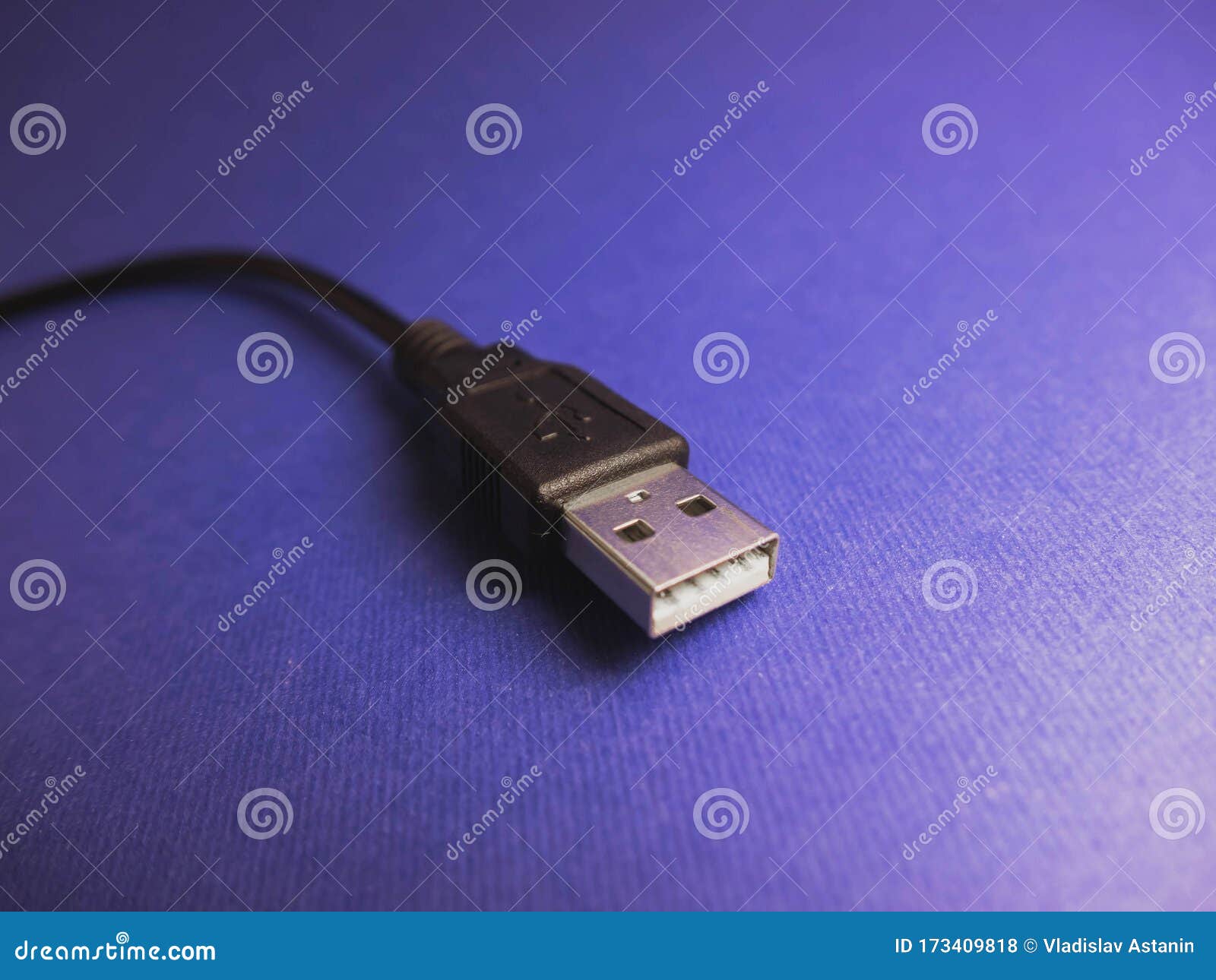 Black USB on a Blue Background Stock Photo - Image of external, energy ...