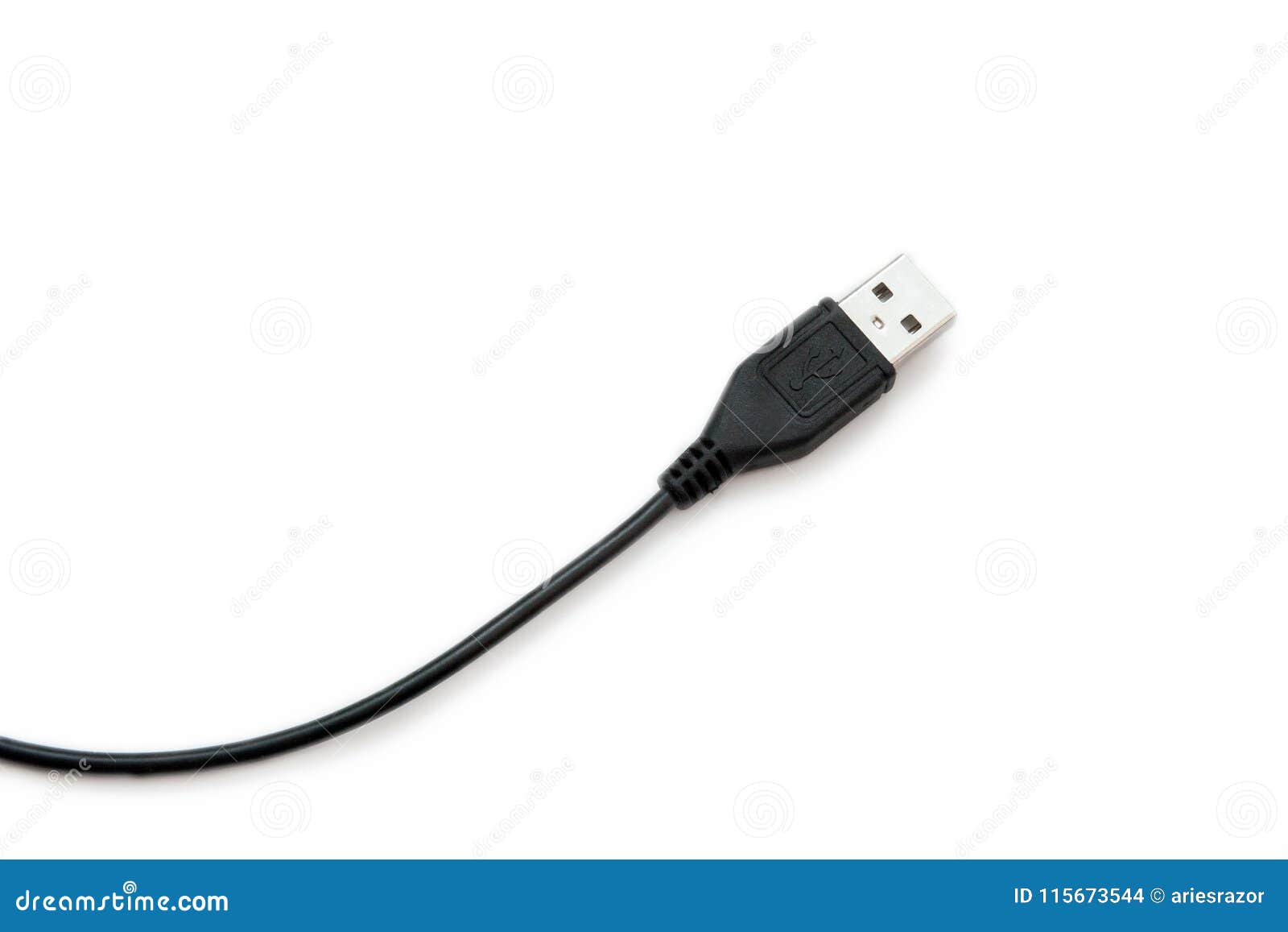Black USB cable stock photo. Image of charger, universal - 115673544