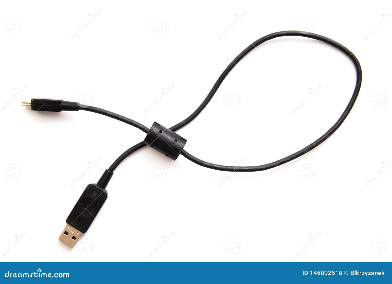 Black USB cable isolated stock photo. Image of macro - 146002510