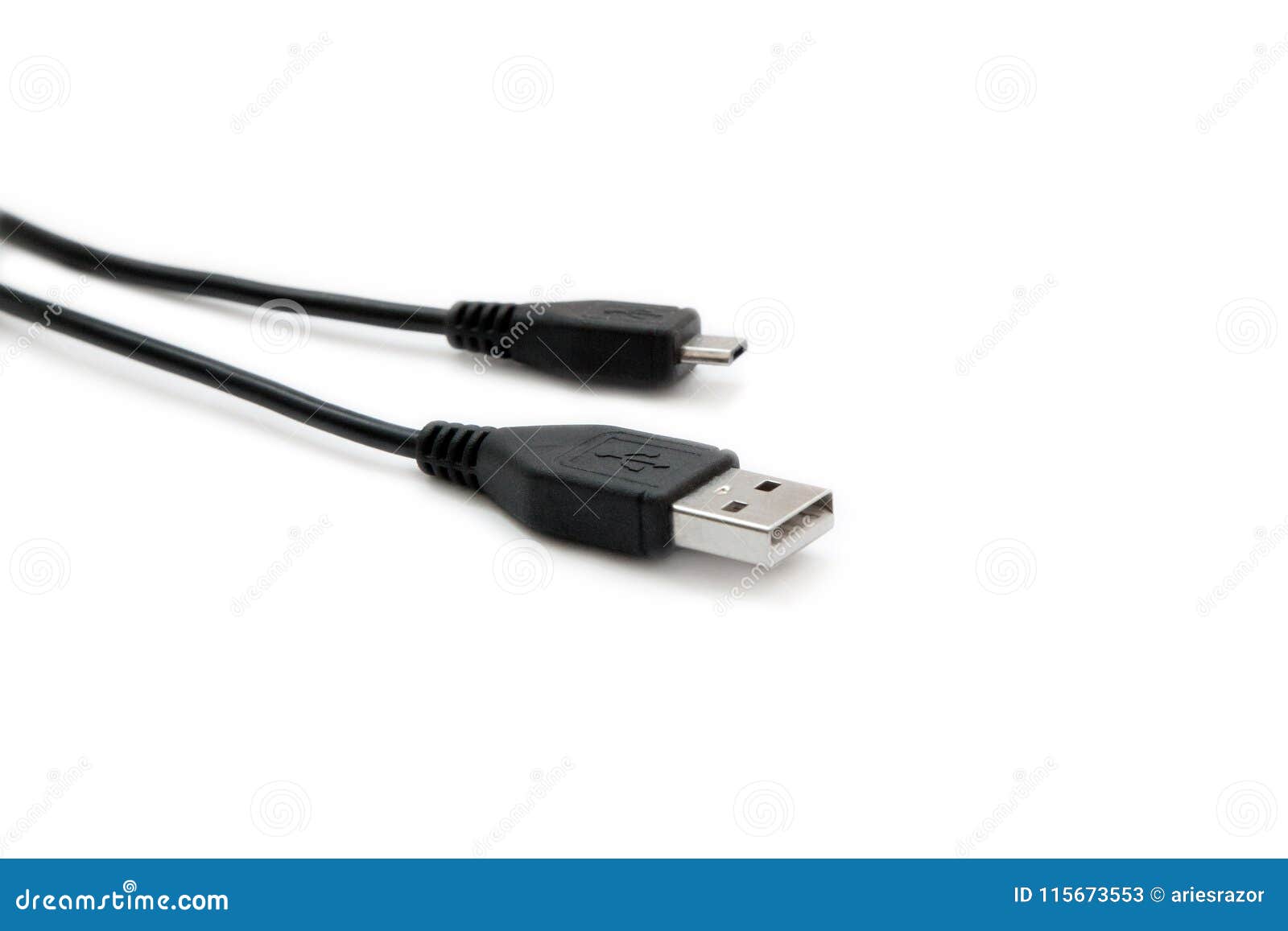 Black USB cable stock image. Image of technology, electronic - 115673553