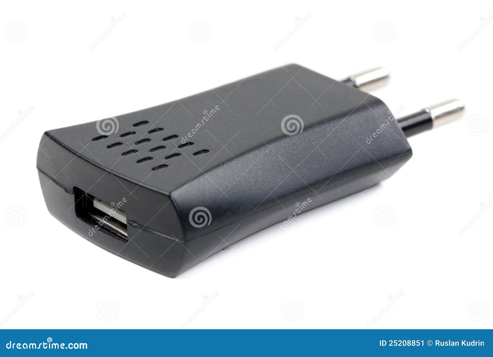Black USB Charger Device Isolated on White Stock Image - Image of ...