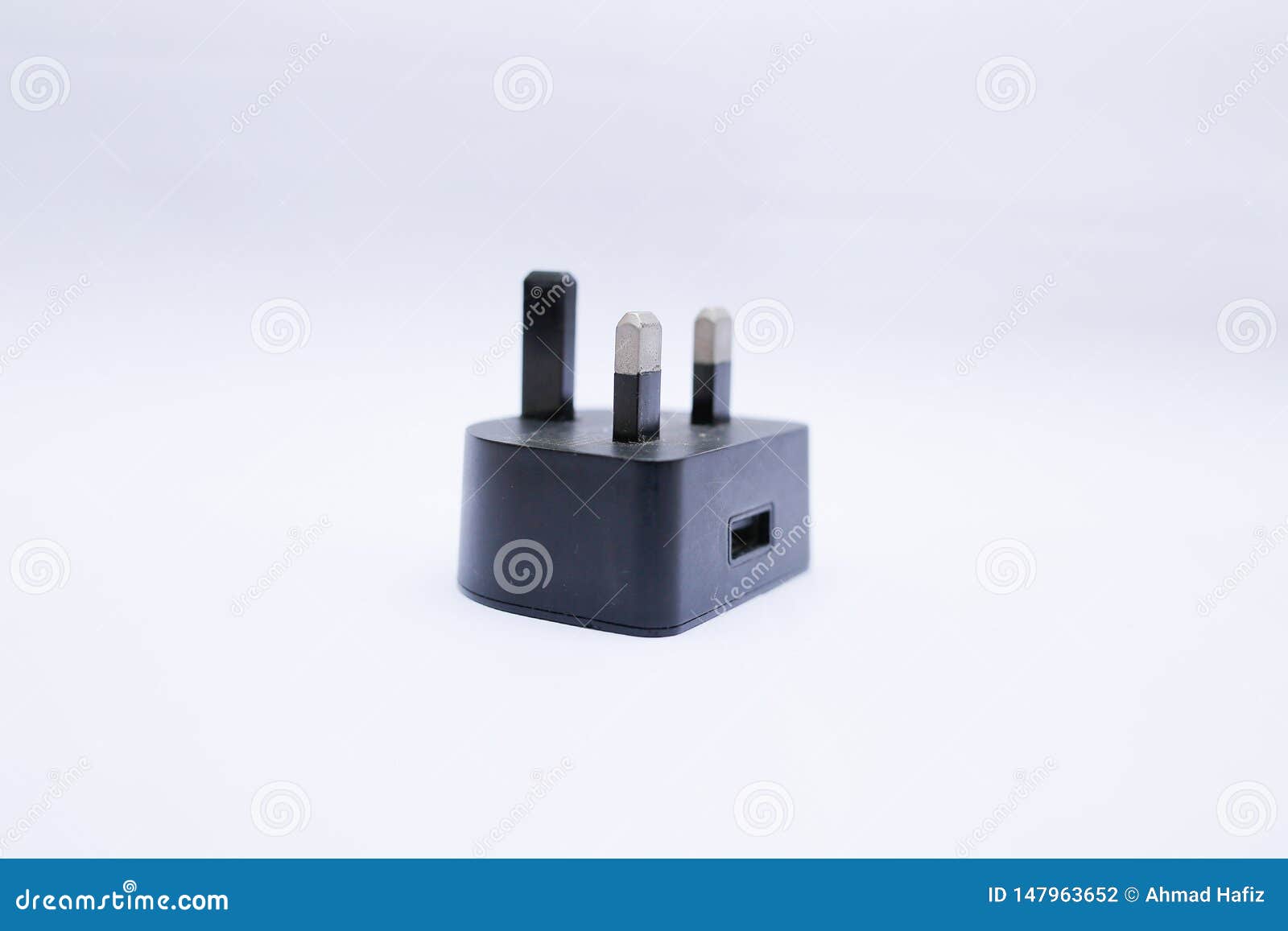 Black USB Charger Head/adapter on a White Background Stock Photo ...