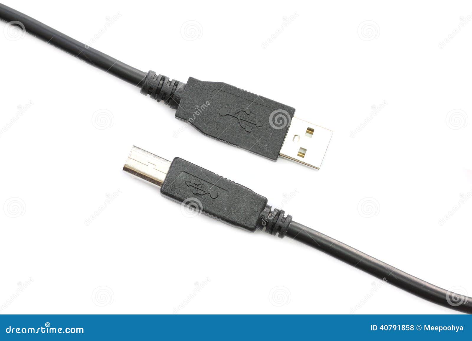 Black USB Plug isolated. stock photo. Image of device - 40791858