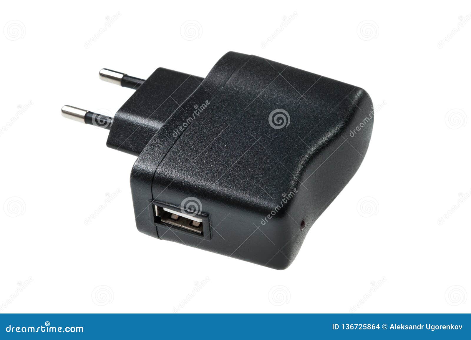 Black Usb Wall Charger Plug Isolated on White Stock Photo - Image of ...