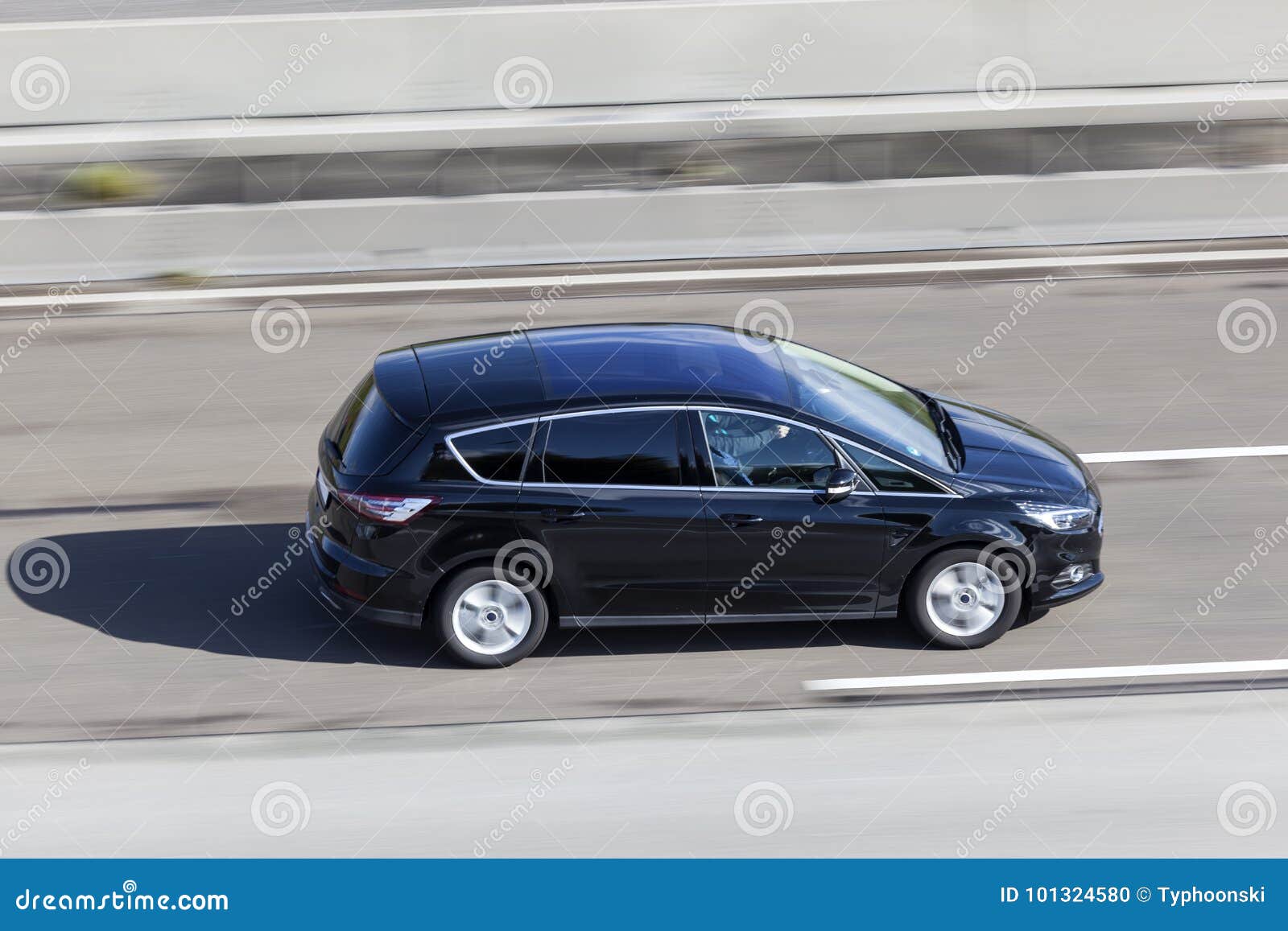 Black van on the road stock photo. Image of expressway - 101324580