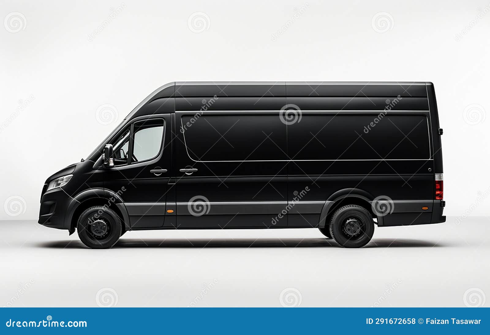 "a Black Van on a White Background -Generative Ai Stock Illustration ...
