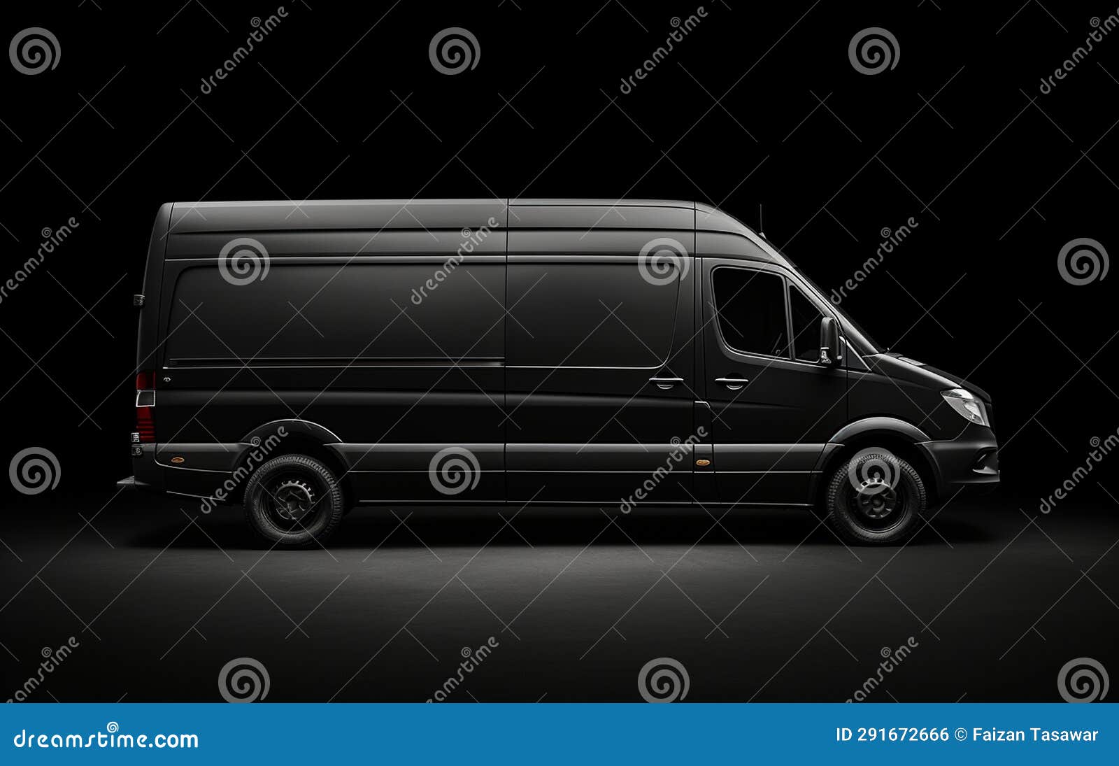 "a Black Van on a White Background -Generative Ai Stock Illustration ...
