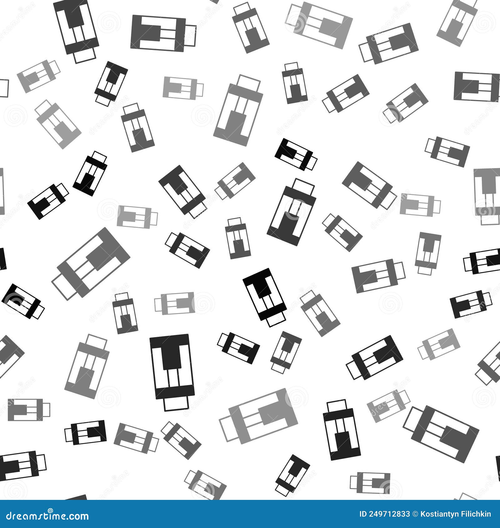 Black Vape Mod Device Icon Isolated Seamless Pattern on White ...