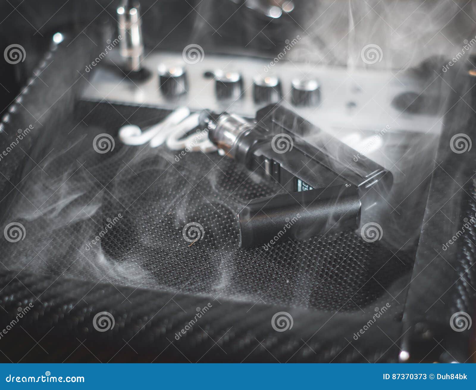 Black Vaporizer in the Smoke Stock Image - Image of black, cigarette ...
