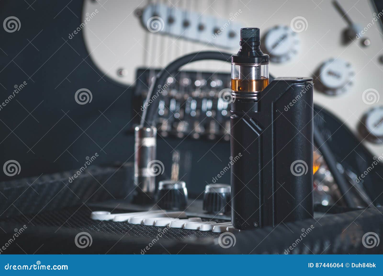 Black Vaporizer in the Smoke Stock Photo - Image of addiction, modern ...