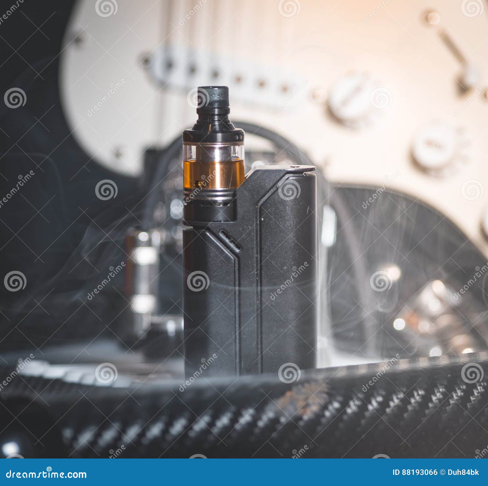 Black Vaporizer in the Smoke Stock Photo - Image of glycerin, male ...