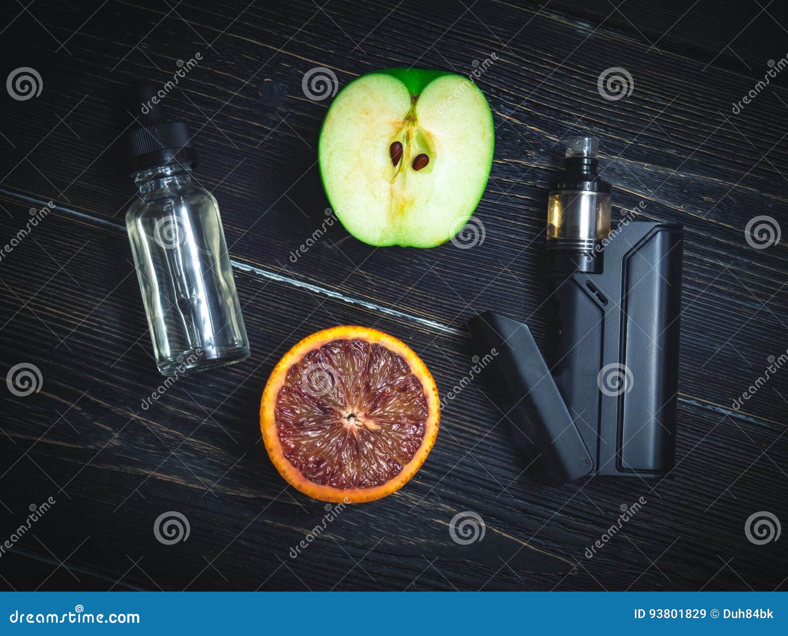 Black Vaporizer in the Smoke with Sliced Orange-apple Stock Image ...