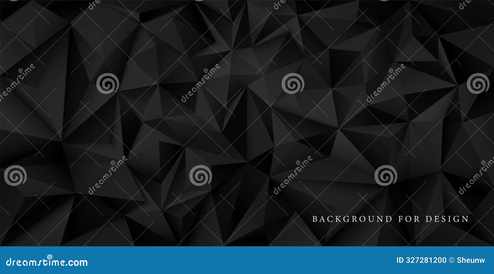 Black Vector Abstract Geometric Pattern. Dark Polygon Texture. 3d ...
