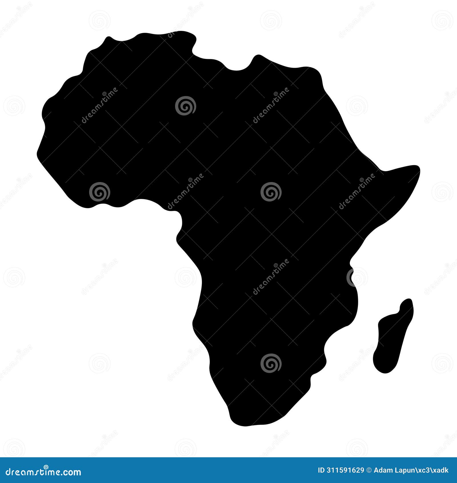 Black Vector Africa Map on White Background Stock Vector - Illustration ...