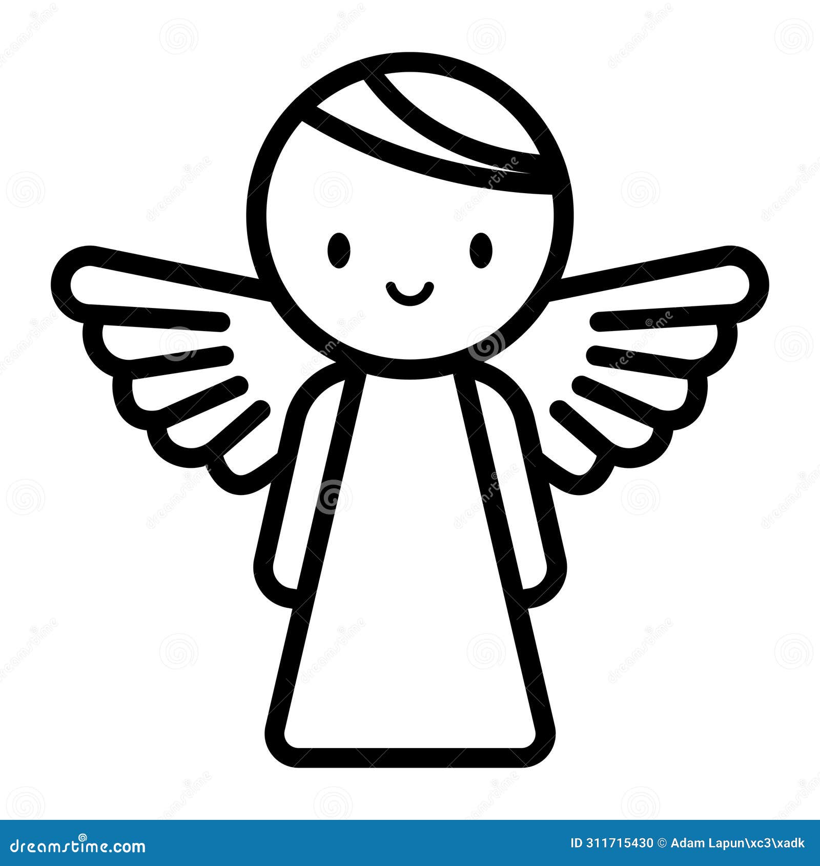 Black Vector Angel Icon on White Background Stock Vector - Illustration ...
