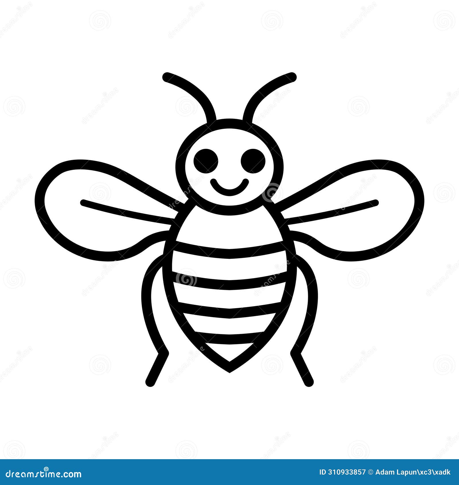 Black Vector Bee Icon on White Background Stock Vector - Illustration ...