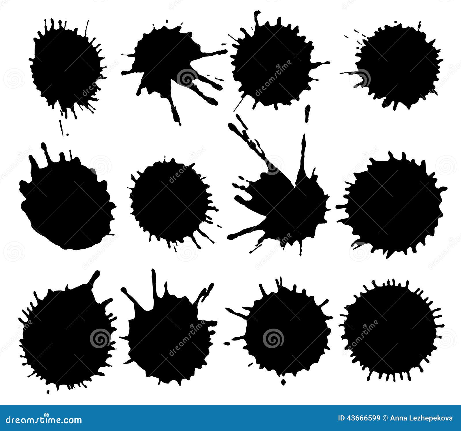 Black vector blots stock vector. Illustration of entertainment - 43666599