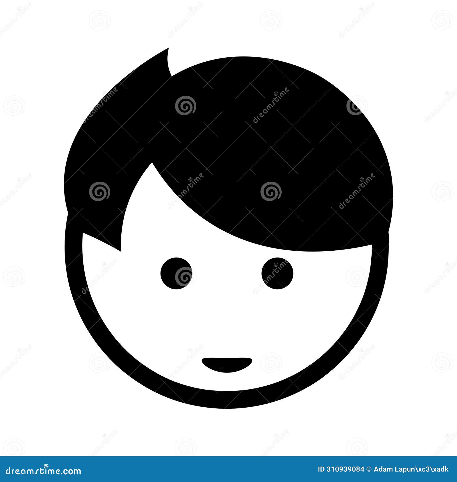 Black Vector Boy Icon on White Background Stock Vector - Illustration ...