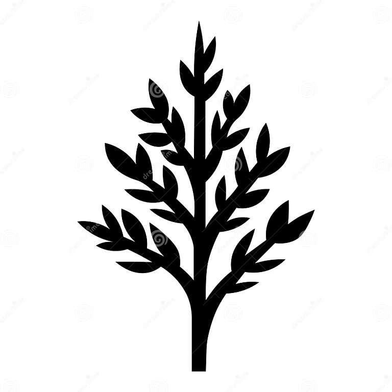 Black Vector Bush Icon on White Background Stock Vector - Illustration ...