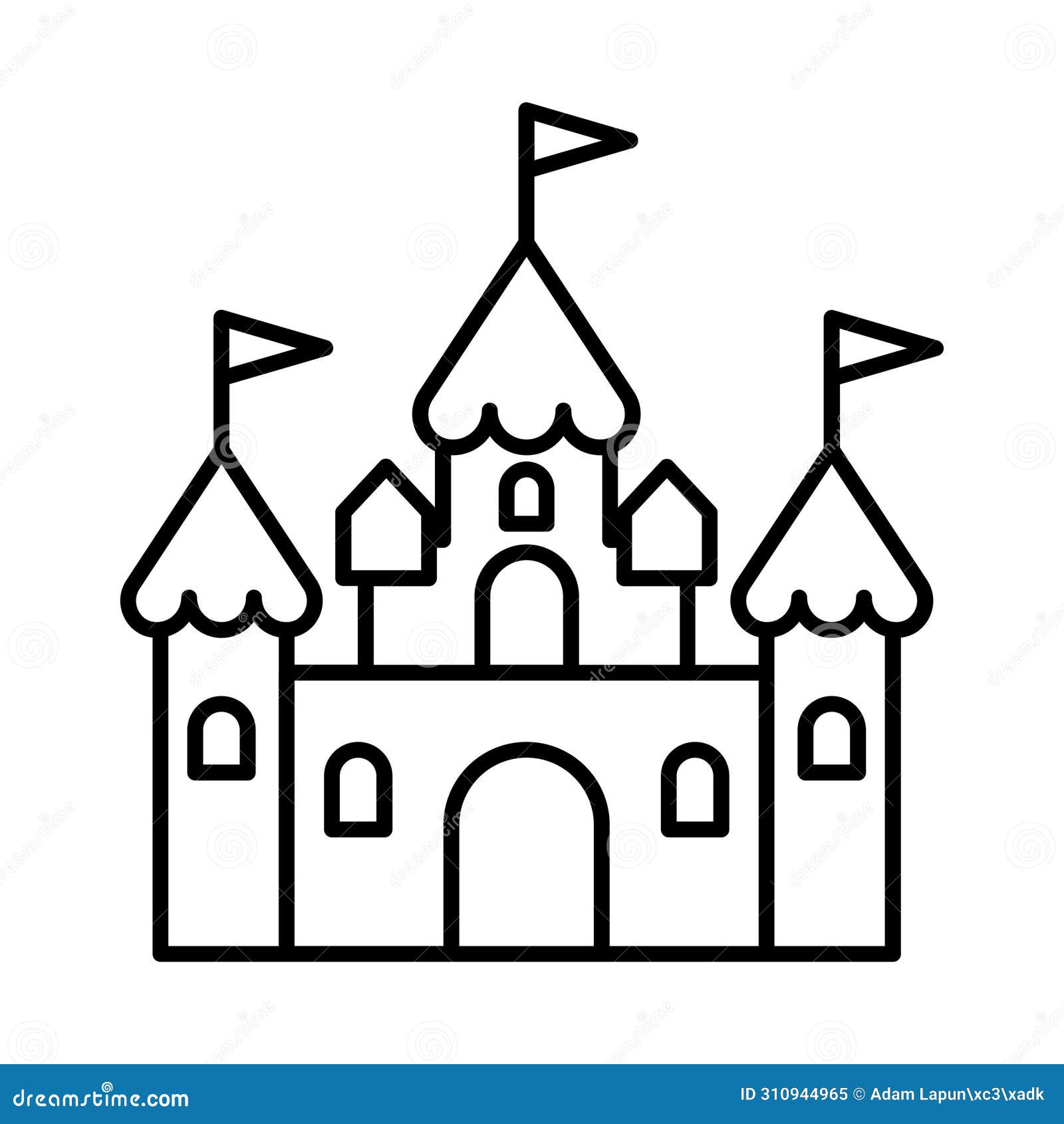 Black Vector Castle Icon on White Background Stock Illustration ...