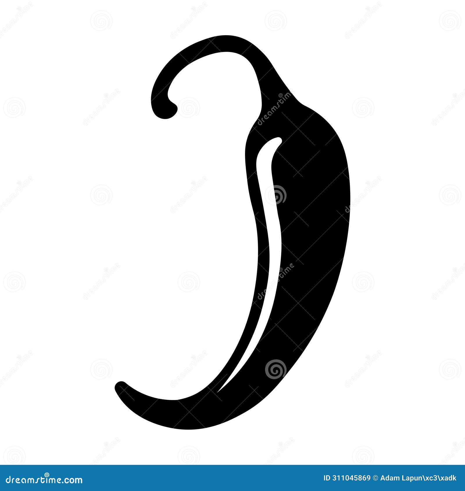 Black Vector Chilli Icon on White Background Stock Vector ...