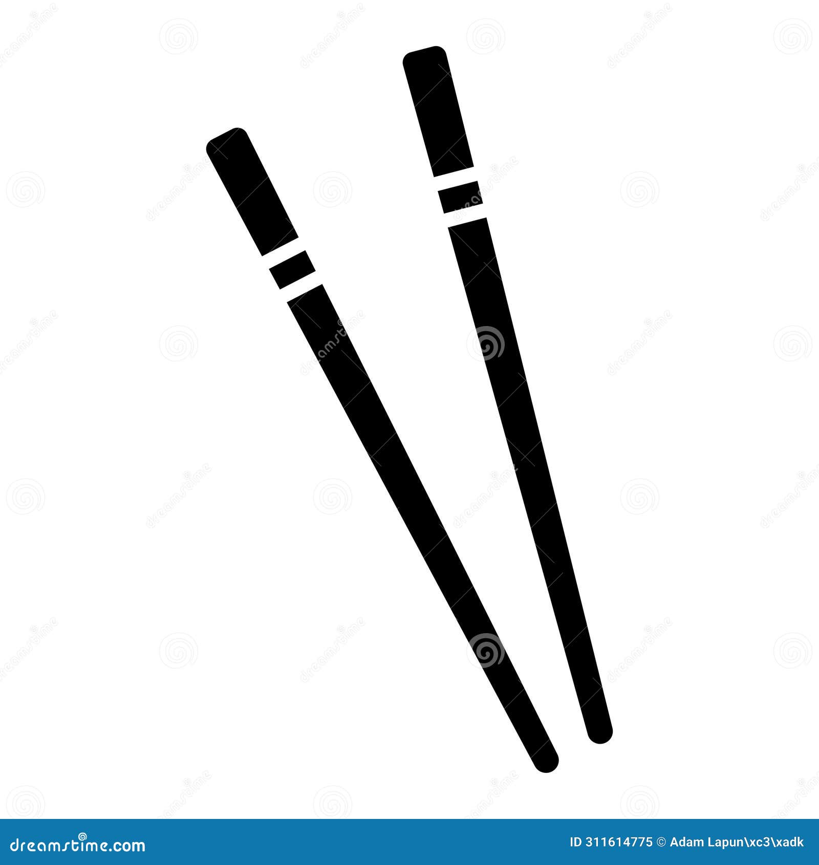 Black Vector Chopsticks Icon on White Background Stock Vector ...