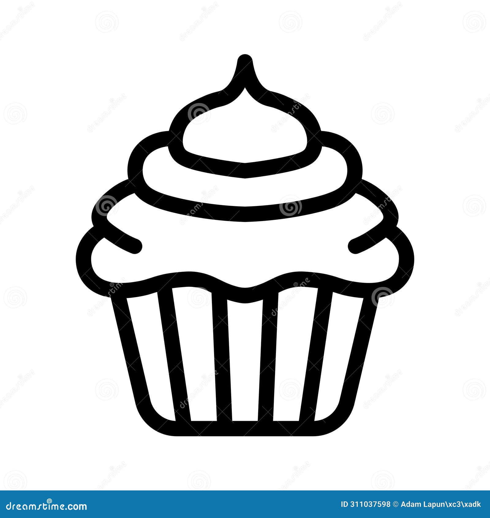 Black Vector Cupcake Icon on White Background Stock Vector ...