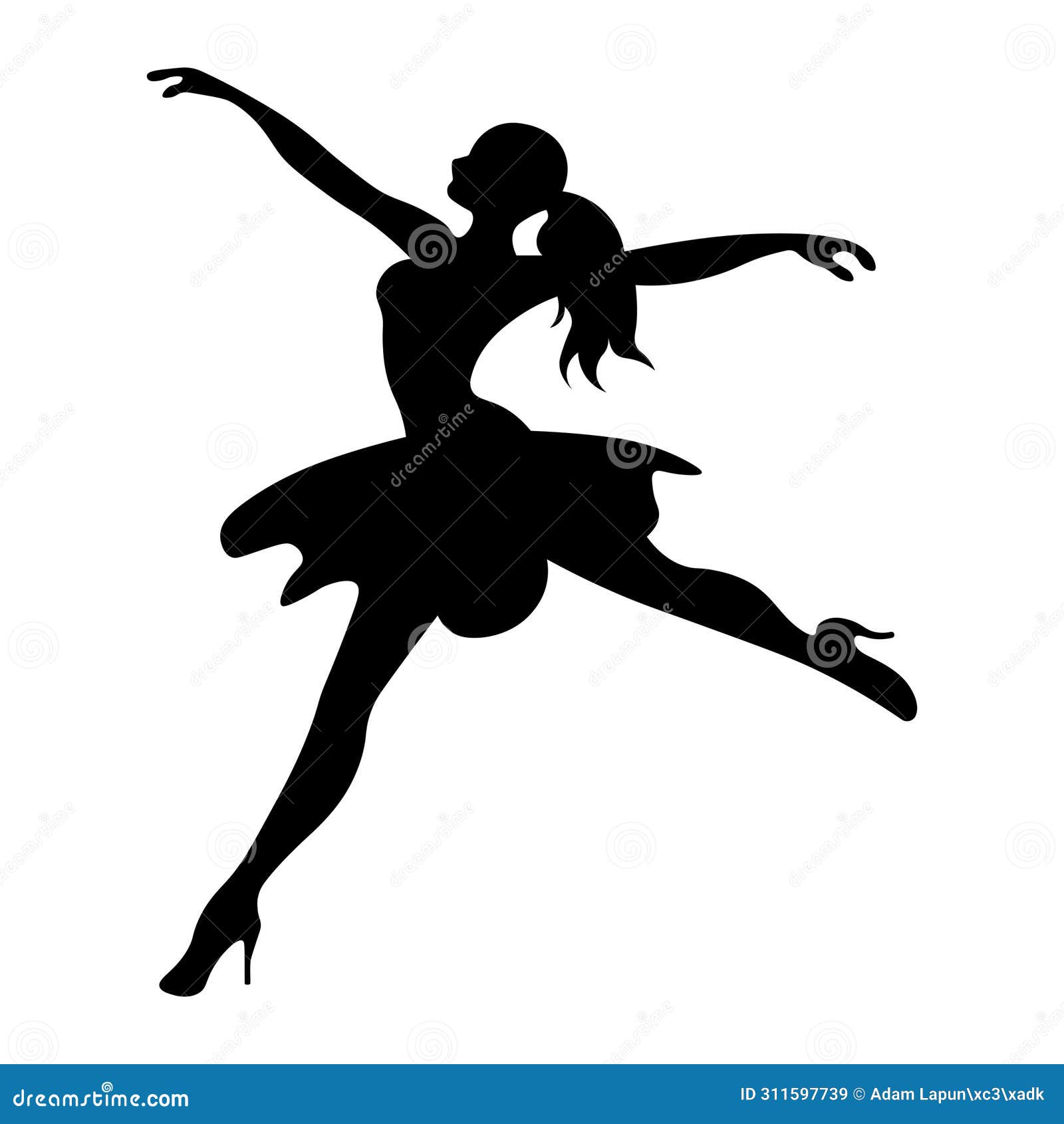 Black Vector Dancer Icon on White Background Stock Vector ...