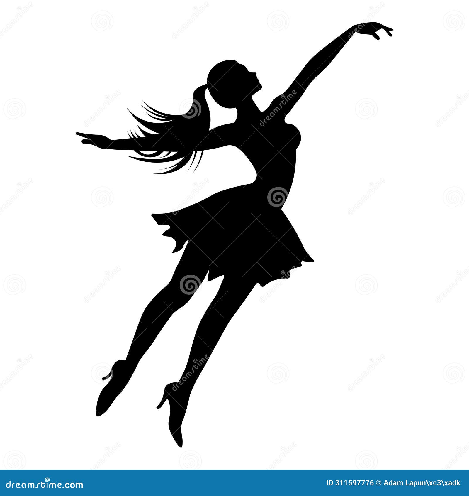 Black Vector Dancer Icon on White Background Stock Vector ...