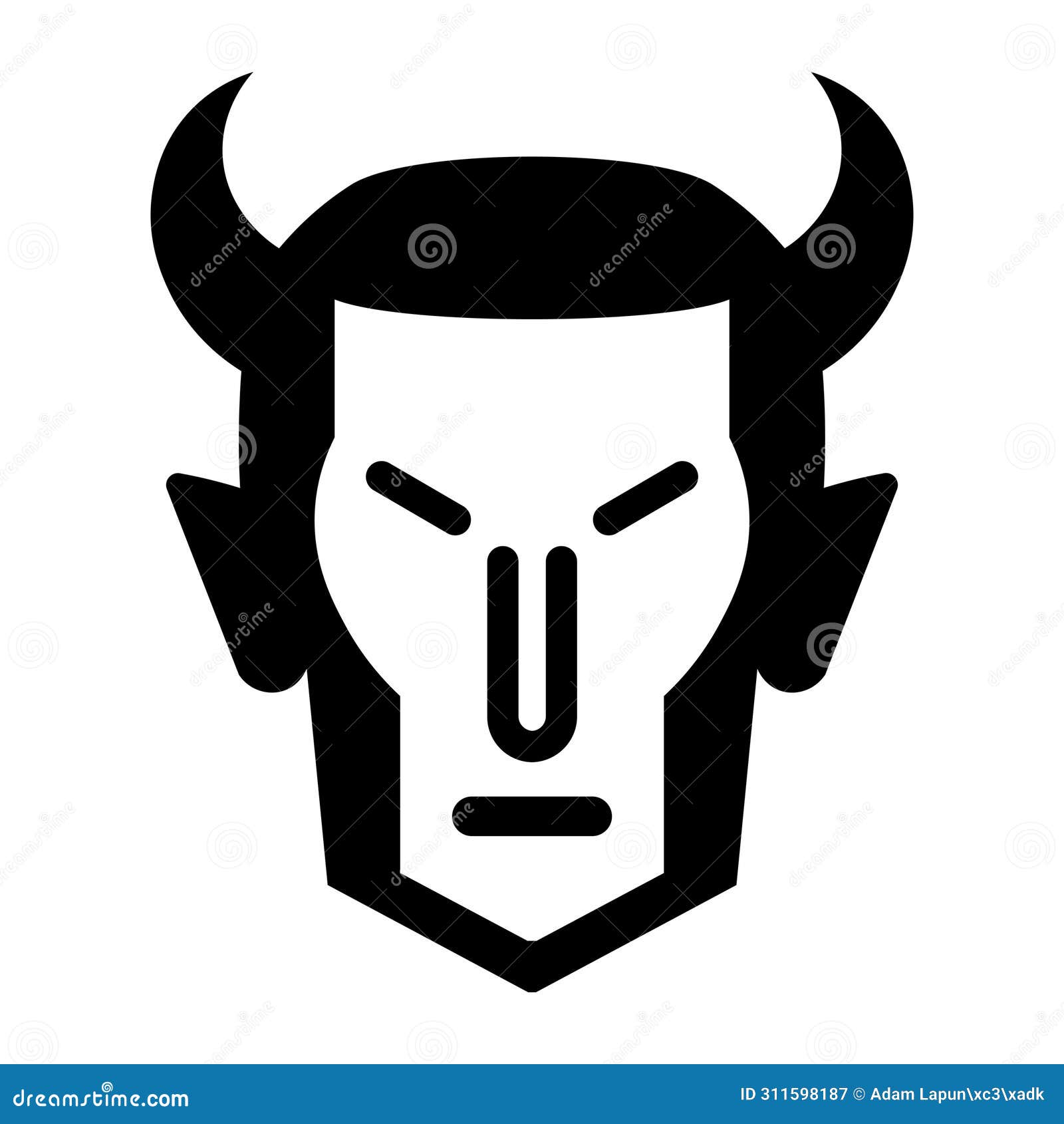 Black Vector Devil Icon on White Background Stock Vector - Illustration ...